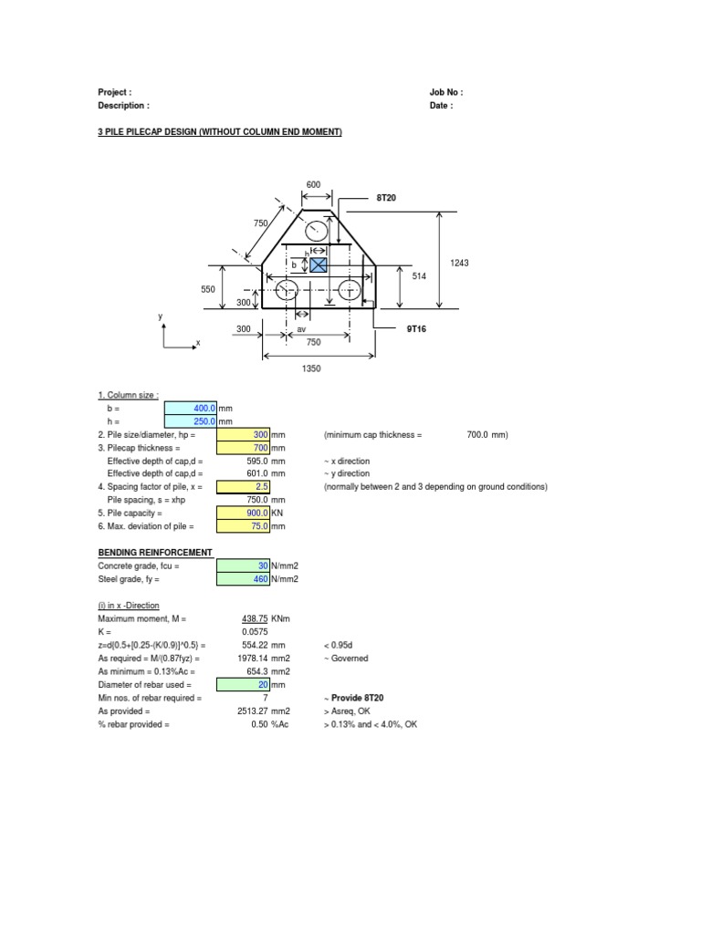 3PB Pilecap Design | PDF | Deep Foundation | Building Engineering