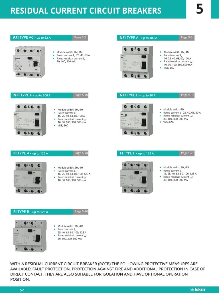 Residual Current Circuit Breakers: Afi Type Ac - Nfitypea | PDF ...