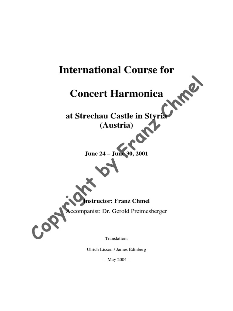 Harmonica Course (Franz Chmel) PDF | PDF | Harmonica | Memory