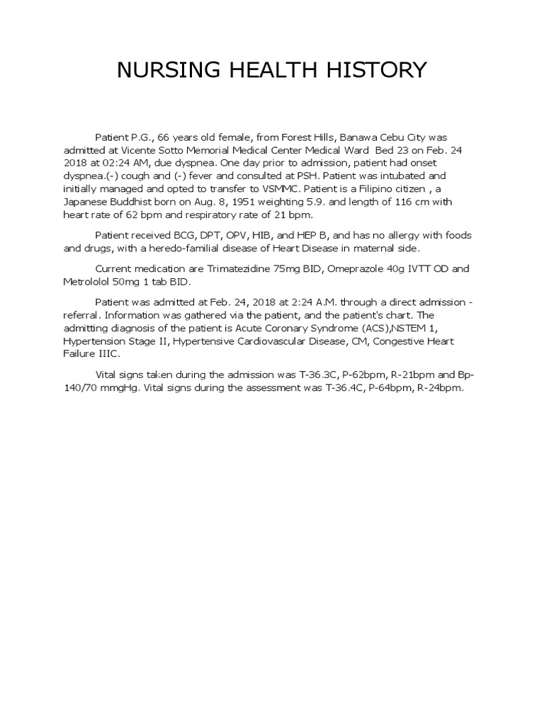 Nursing Health History | PDF