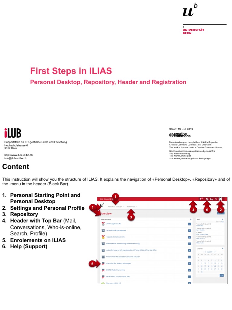 ILIAS User Guide: Personal Desktop & Navigation | PDF | Icon (Computing ...