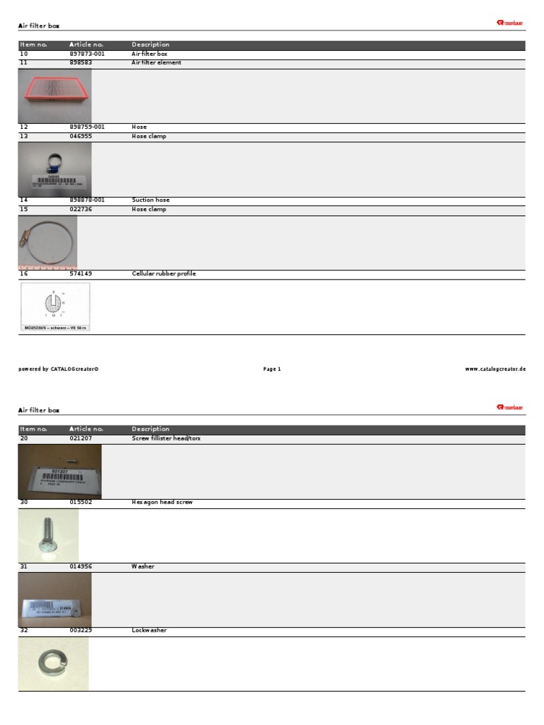 Air Filter Box PDF | PDF