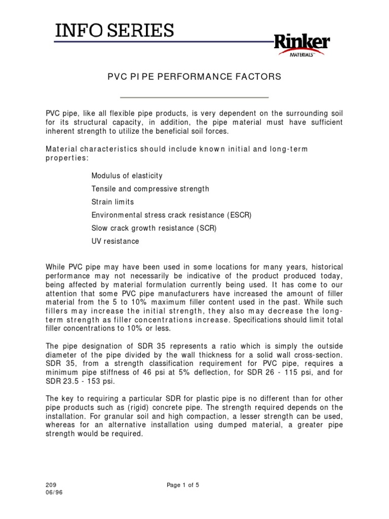 PVC Pipe Performance Factors: Material Characteristics Should Include ...