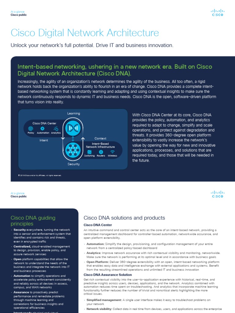 Cisco Digital Network Architecture | PDF | Cisco Systems | Computer Network