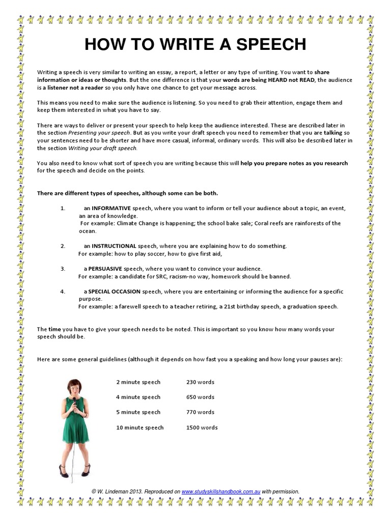 How To Write A Speech Pdf Pdf Speech Brainstorming