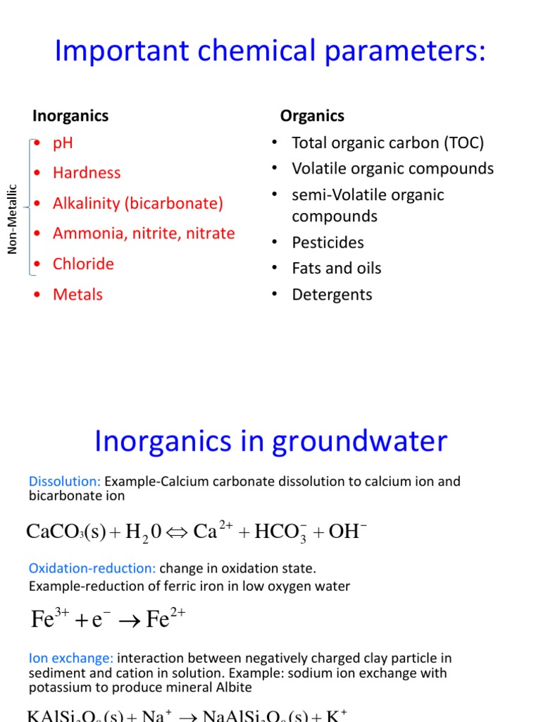 Chemical Water Quality Parameters | PDF | Total Organic Carbon ...