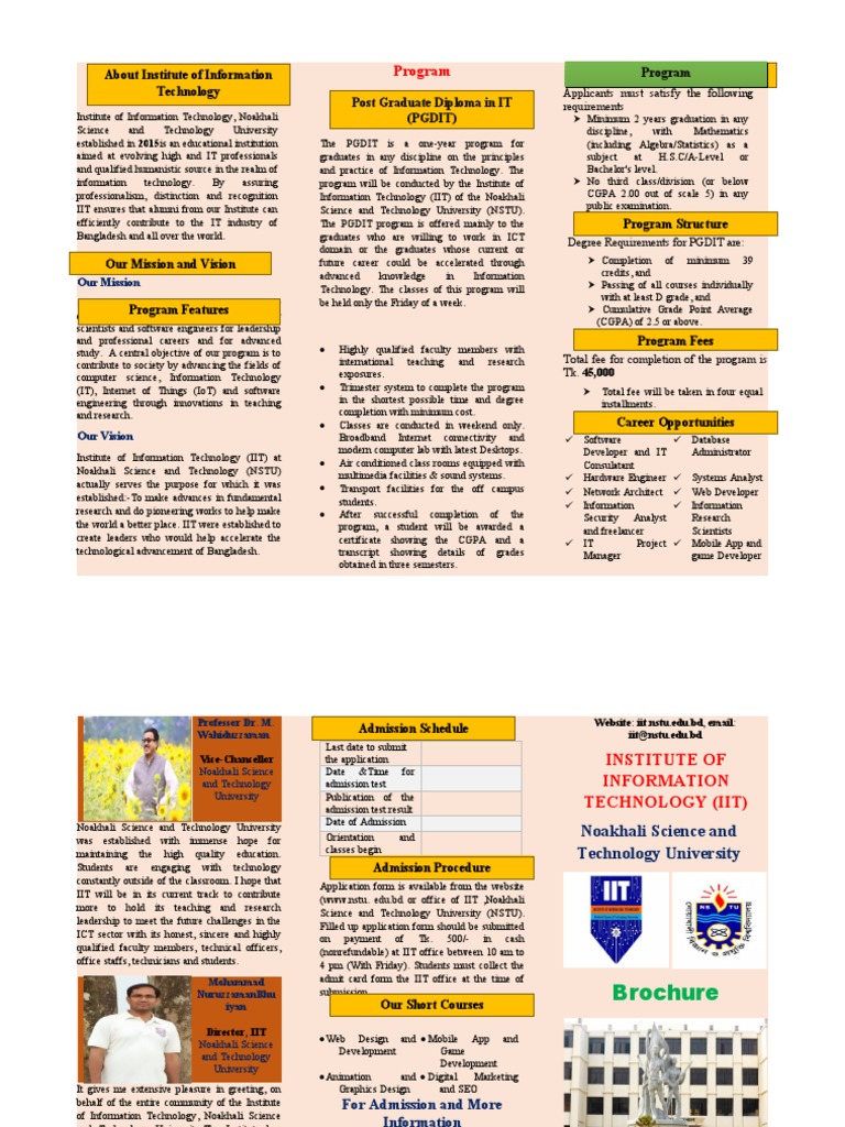 PGDIT Program at IIT NSTU Noakhali | PDF | Internet Of Things ...