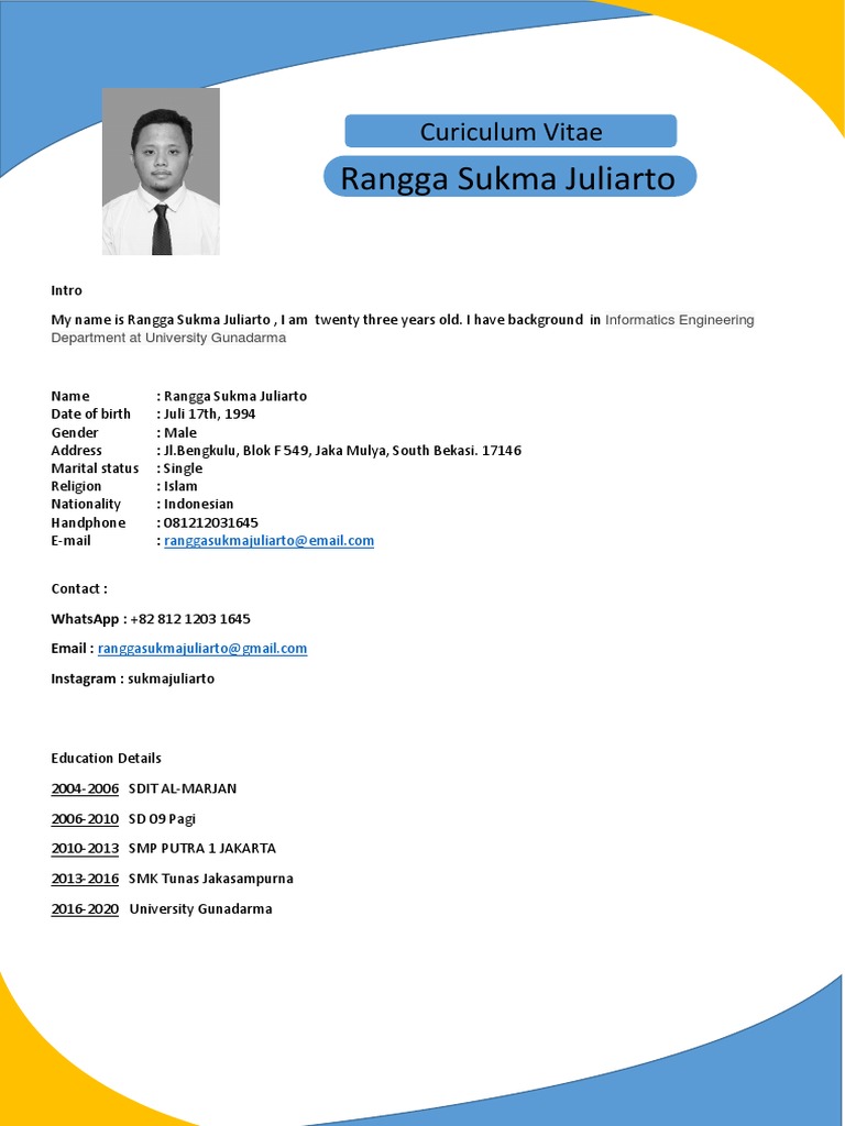 CV of Rangga Sukma Juliarto | PDF