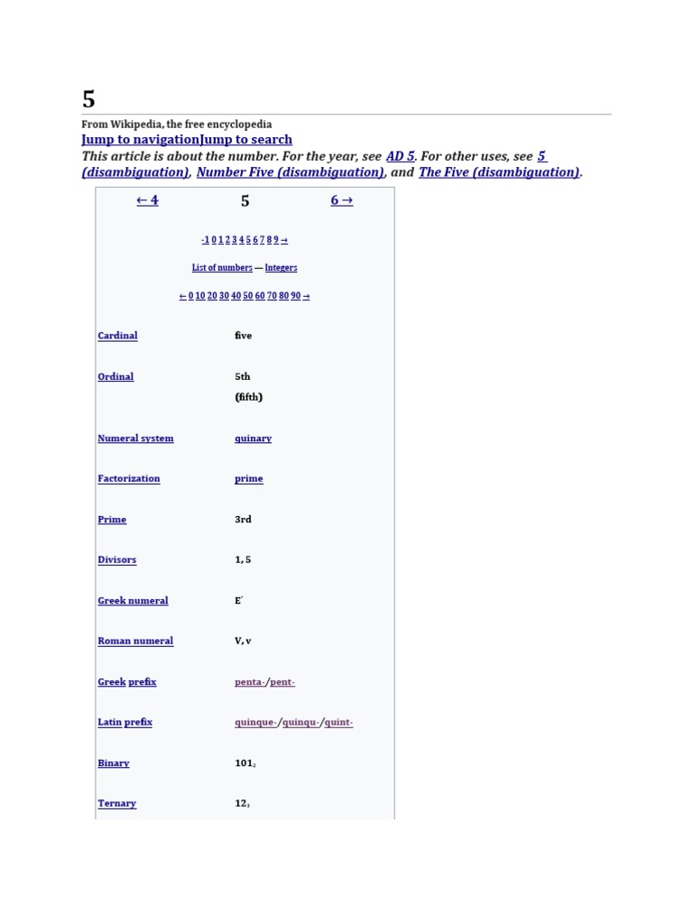 Jump To Navigation Jump To Search: This Article Is About The Number ...
