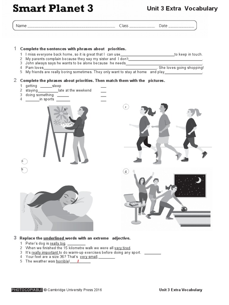 Unit 3 Extra Vocabulary Without Answers | PDF