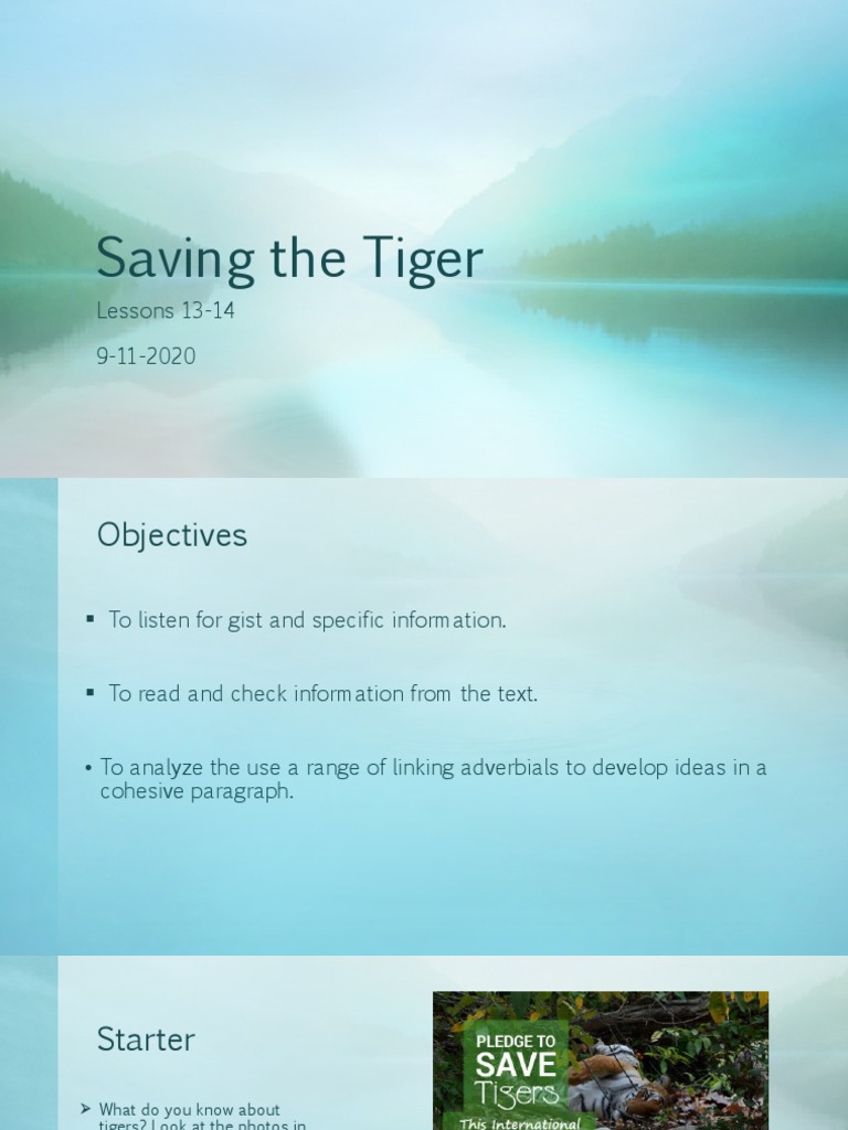 Saving The Tiger | PDF