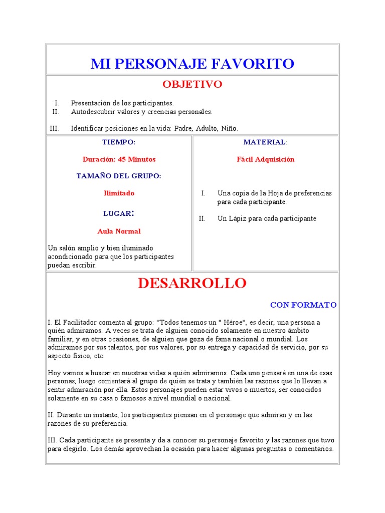 Mi Personaje Favorito | PDF | Science | Ciencia y Tecnología