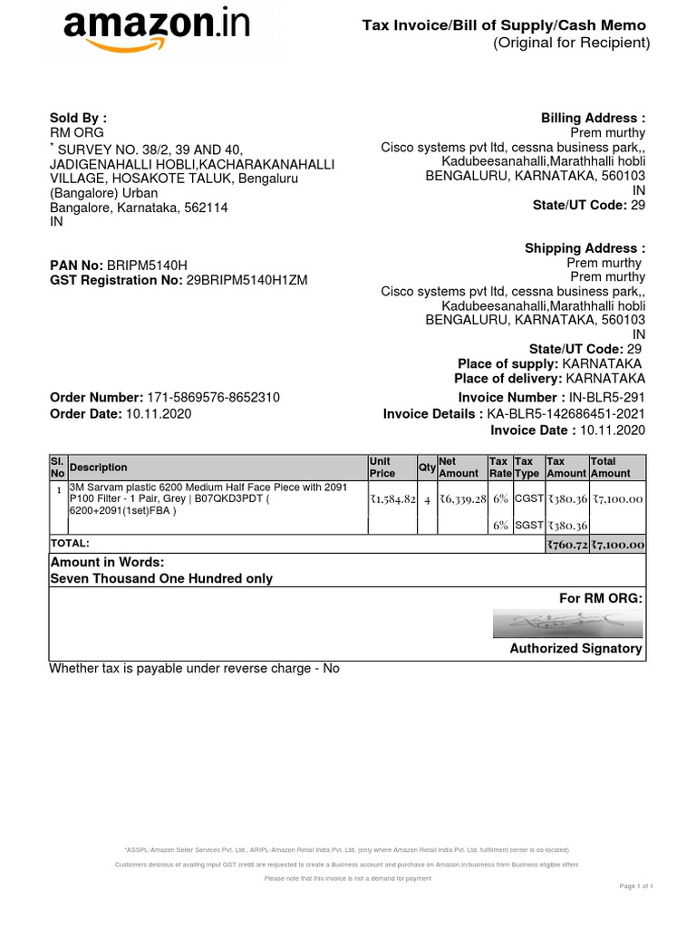 3M Sarvam Plastic 6200 Medium Half Face Piece | PDF | Invoice | Value ...