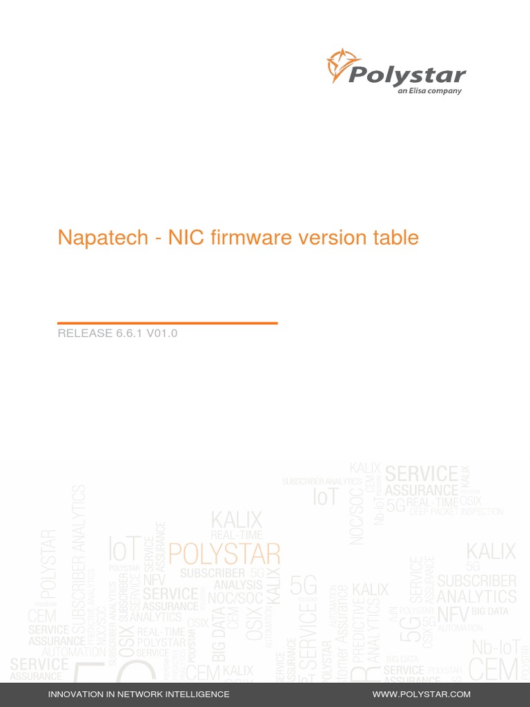 Napatech - NIC Firmware Version Table 6.6.1 V01.0 | PDF | Social ...