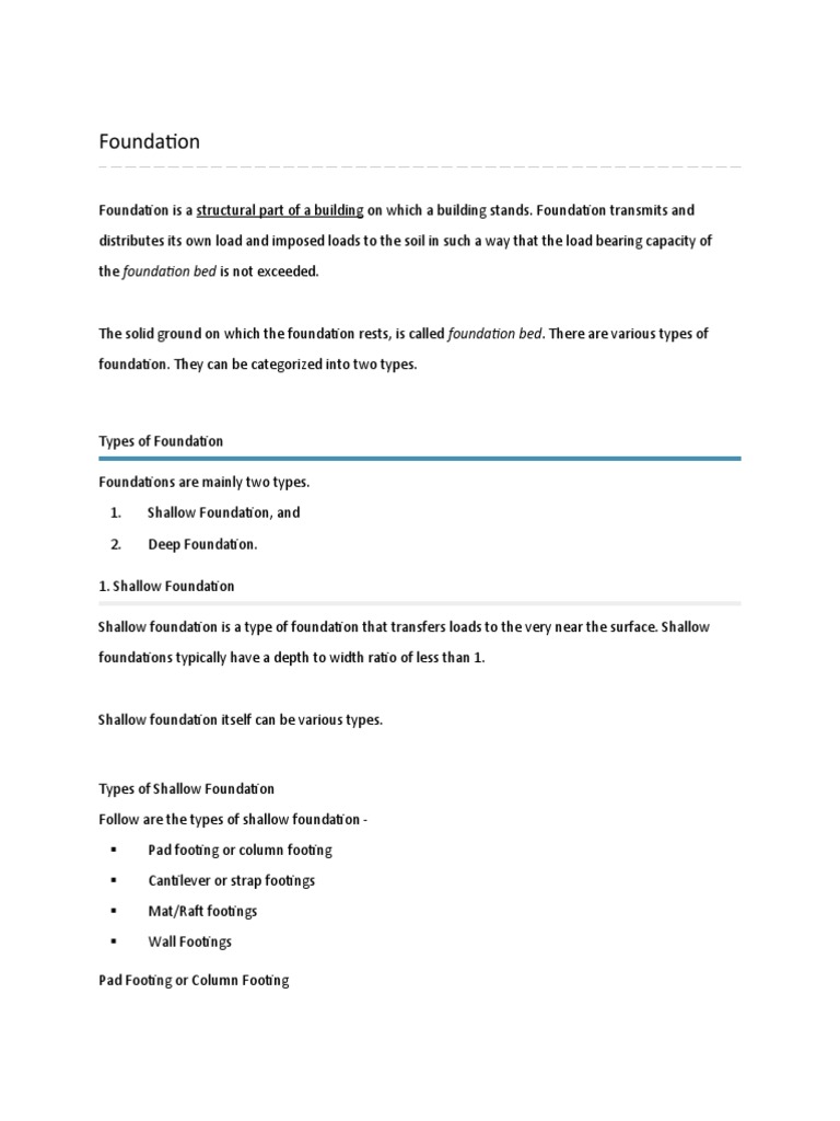 Foundation Pdf Foundation Engineering Deep Foundation