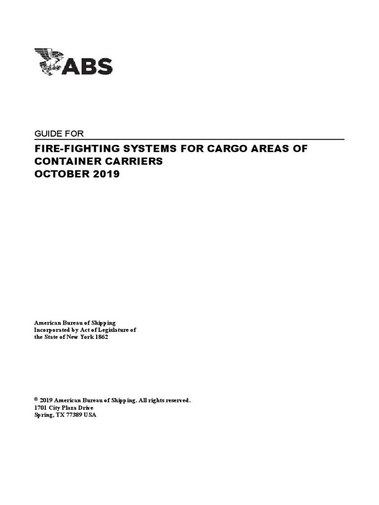 Abs Guide For Fire at Container Carriers | PDF | Firefighting | Pipe ...
