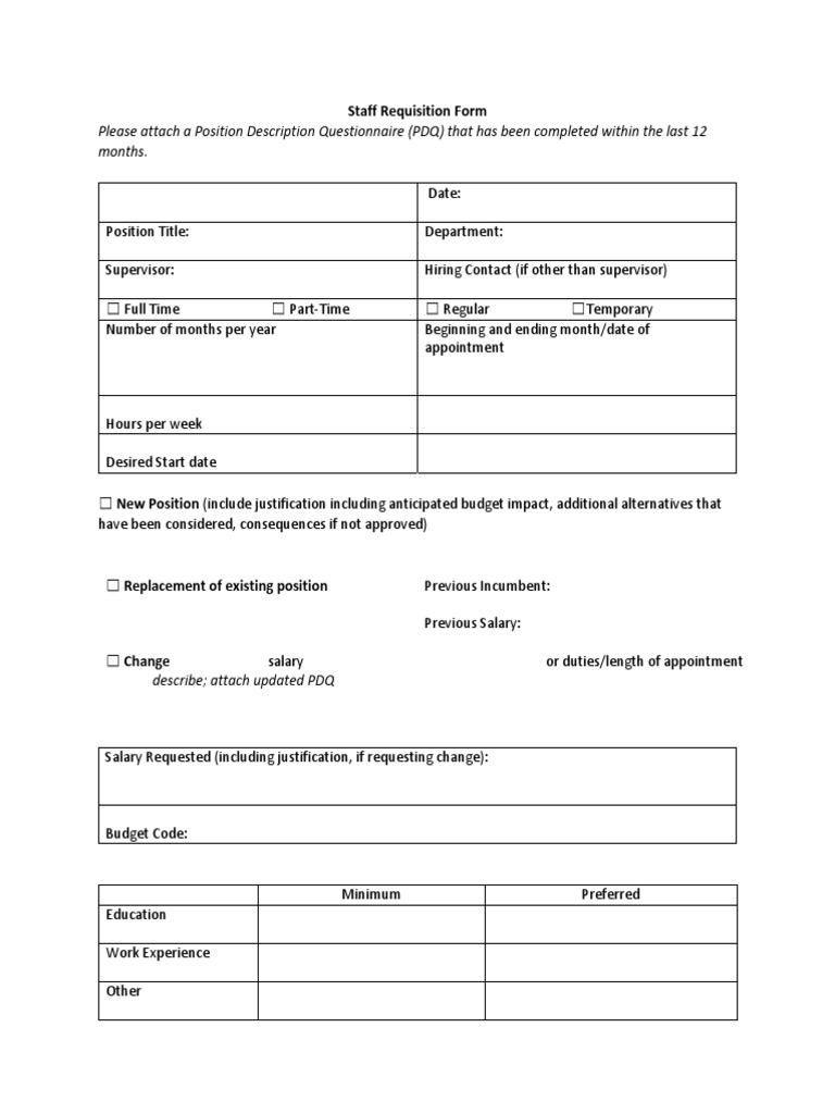 Staff Requisition Form | Download Free PDF | Business