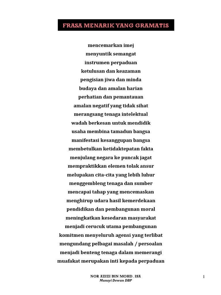 Tip FRASA MENARIK YANG GRAMATIS | PDF