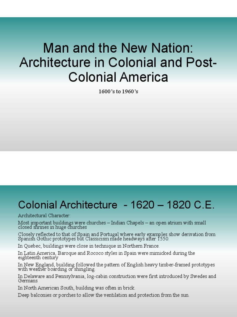 Colonial and Post-Colonial Architecture | PDF | Buildings And ...
