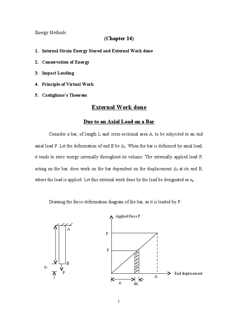 External Work Done: (Chapter 14) | PDF | Deformation (Mechanics) | Beam ...