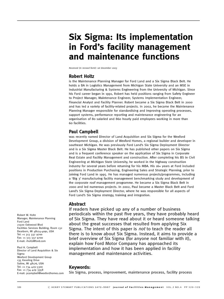 Ford Six Sigma | PDF | Six Sigma | Business