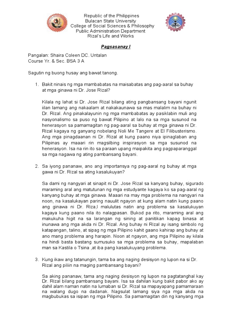 Pagsasanay I | PDF