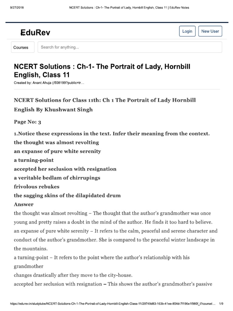 Portrait of Lady Solutions PDF | PDF