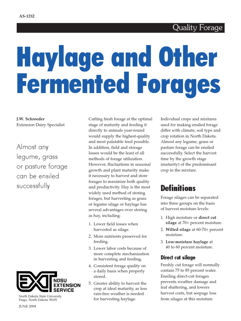 Haylage and Other Fermented Forages: Quality Forage | Download Free PDF ...