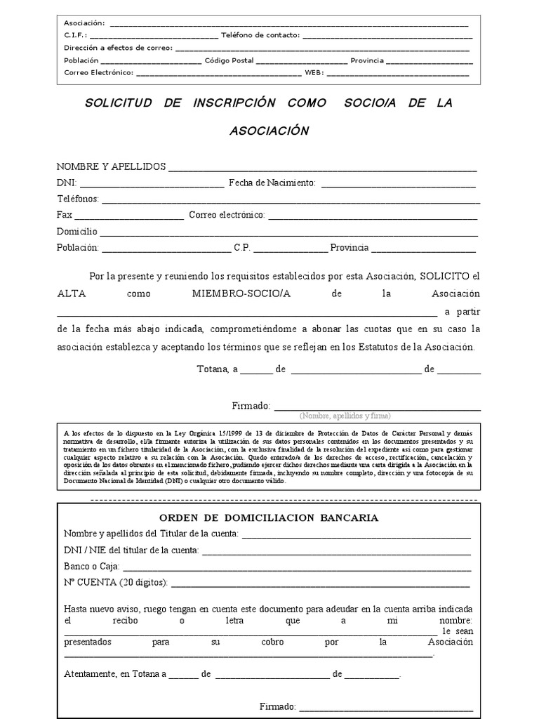 1s-SOLICITUD INSCRIPCION SOCIO | PDF | Gobierno | Business