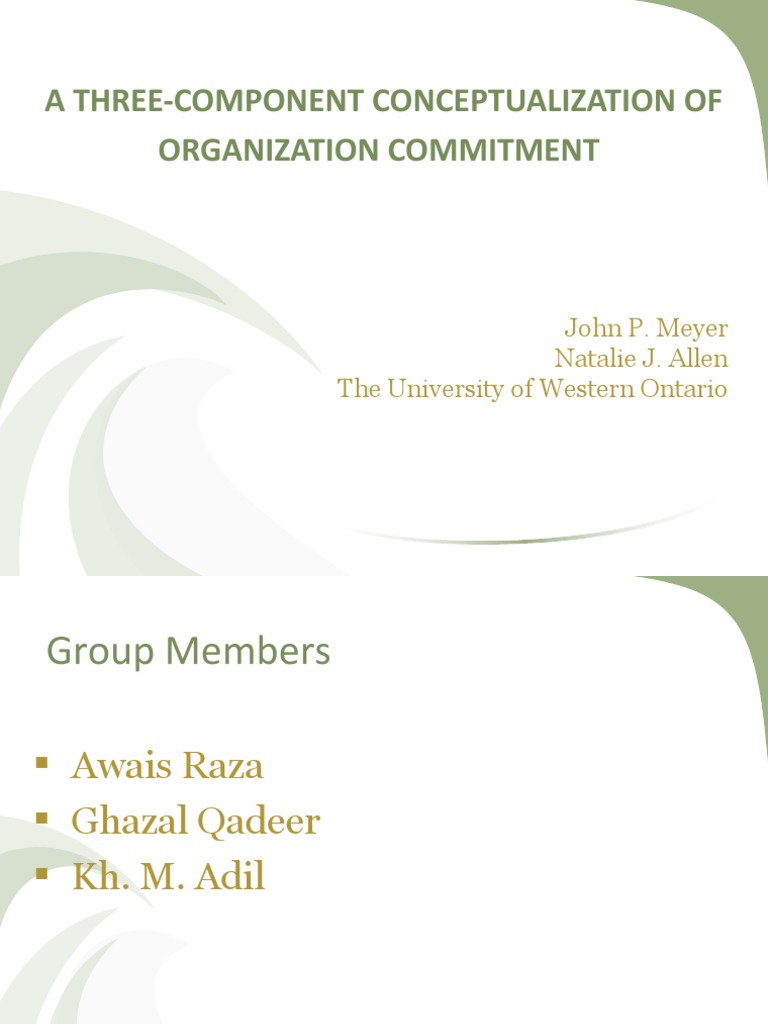 A Three-Component Conceptualization of Organization Commitment | PDF ...