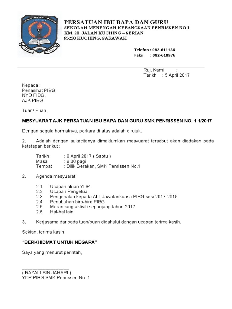 PIBG - Surat Rasmi | PDF