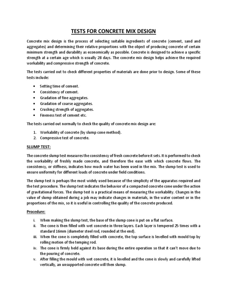 Testing of Concrete Mix Design | PDF | Concrete | Construction Aggregate