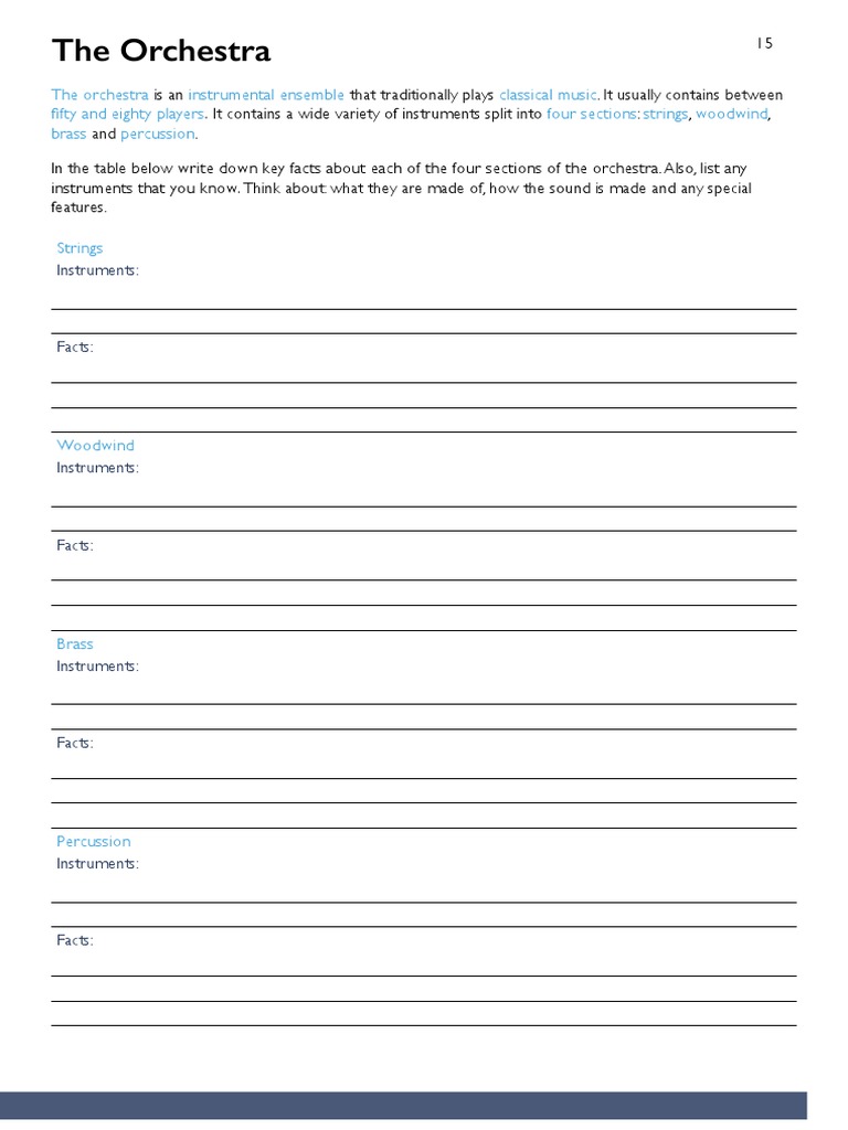 The Orchestra: Four Sections Strings Brass Percussion | PDF | String ...