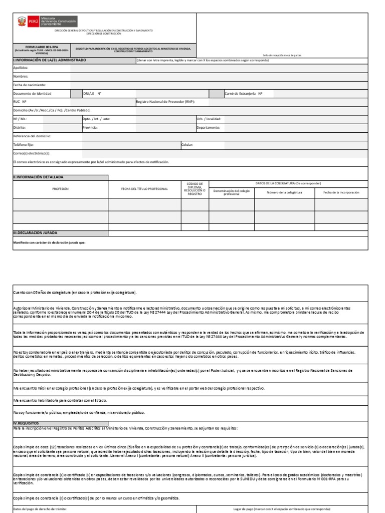 Formulario-RPA DC | PDF | Valoración (Finanzas) | Corrupción política