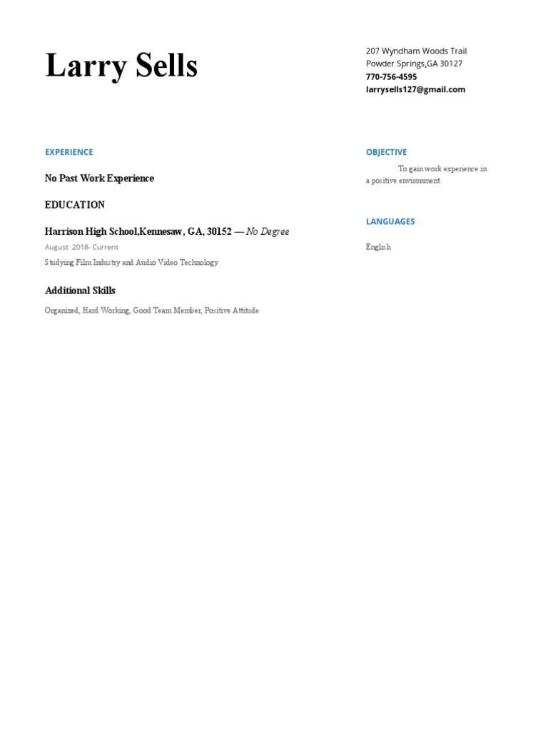 Larry Sells Resume | PDF