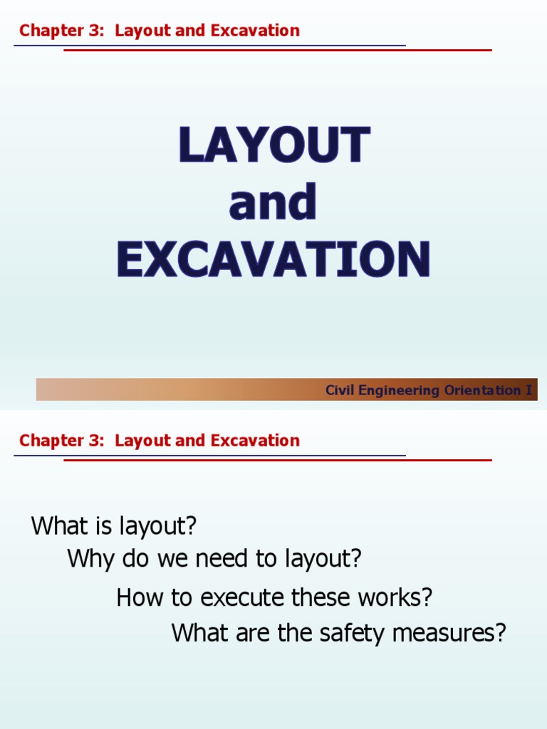 Chapter 3: Layout and Excavation: Civil Engineering Orientation I | PDF ...