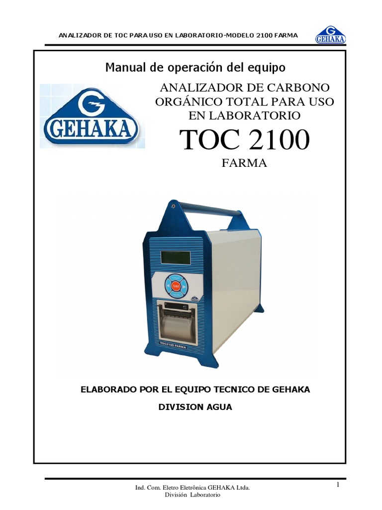 Toc 2100 Manual en Español2018 | PDF | Carbono organico total ...