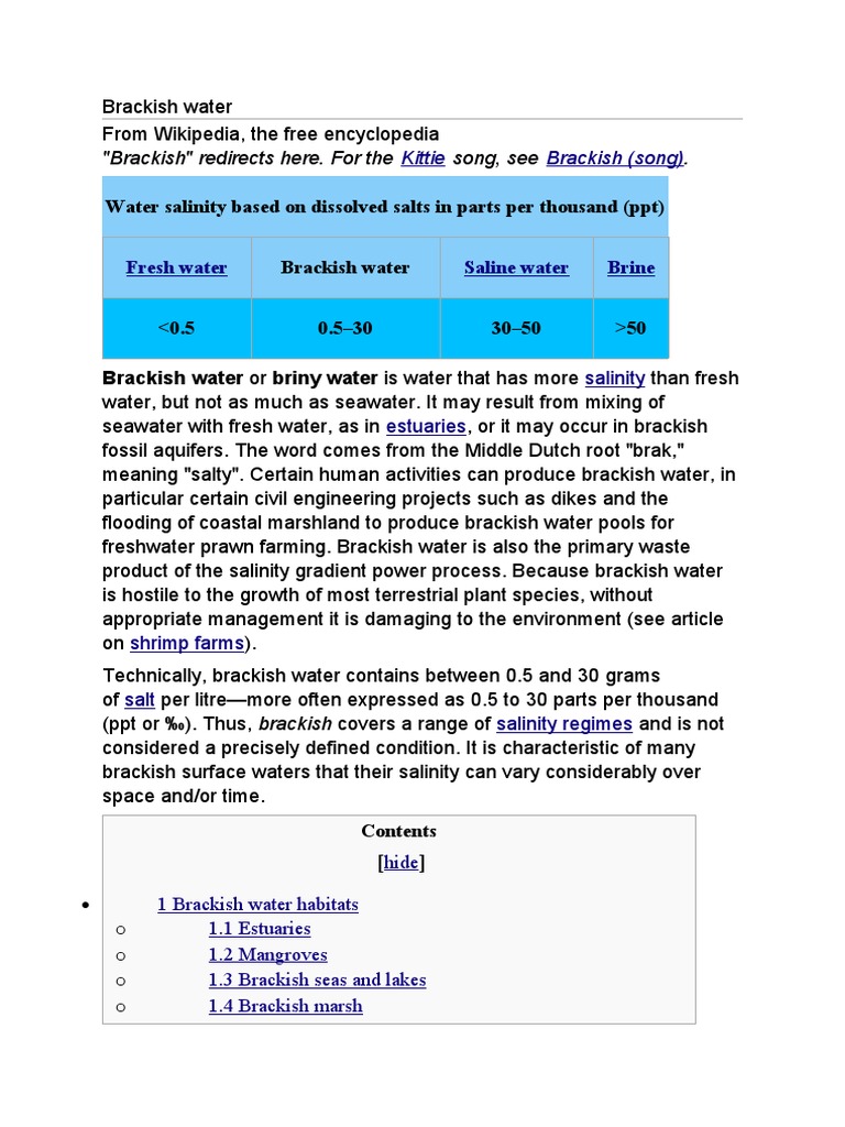 Brackish Waters: Where Freshwater Meets Saltwater | PDF | Physical ...