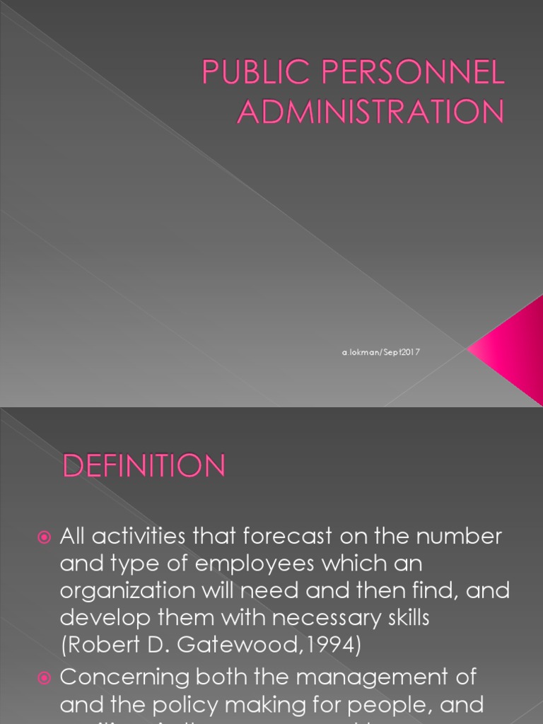 Overview of Public Personnel Administration | PDF | Human Resource ...