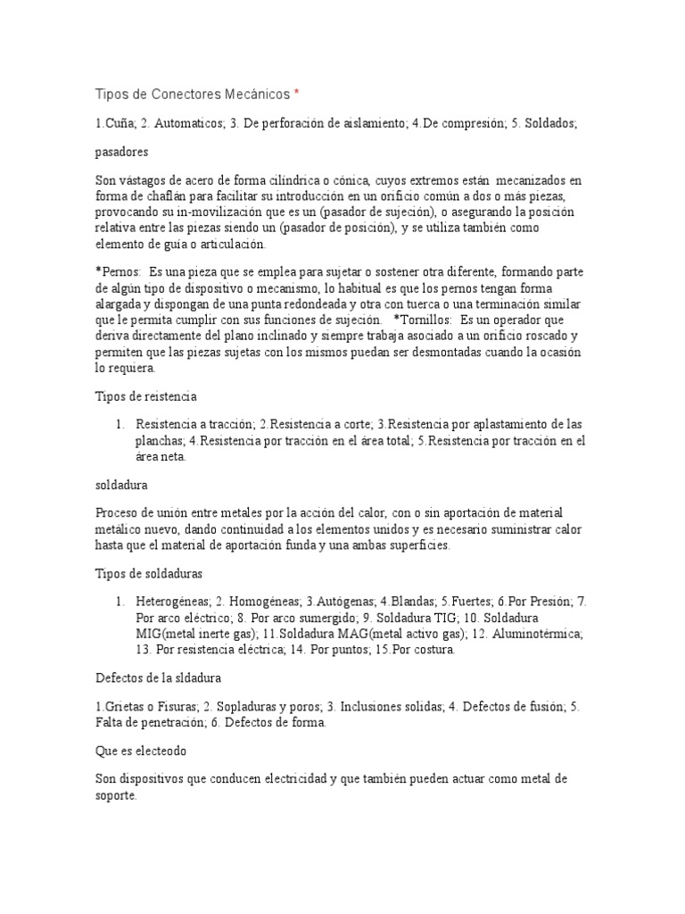 Tipos de Conectores Mecánicos | PDF