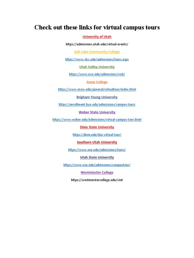 College Virtual Tours | PDF