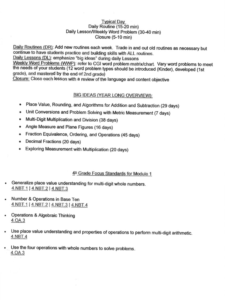Grade 4 Math Map Module I 2015-16 (PDFDrive) | PDF
