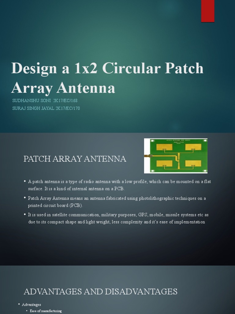1x2 Circular Patch Array Antenna Design | PDF