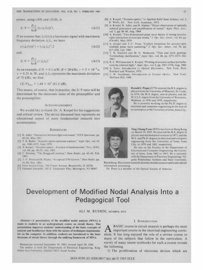 Development of Modified Nodal Analysis Into Pedagogical Tool | PDF | Electrical Network | Vector ...