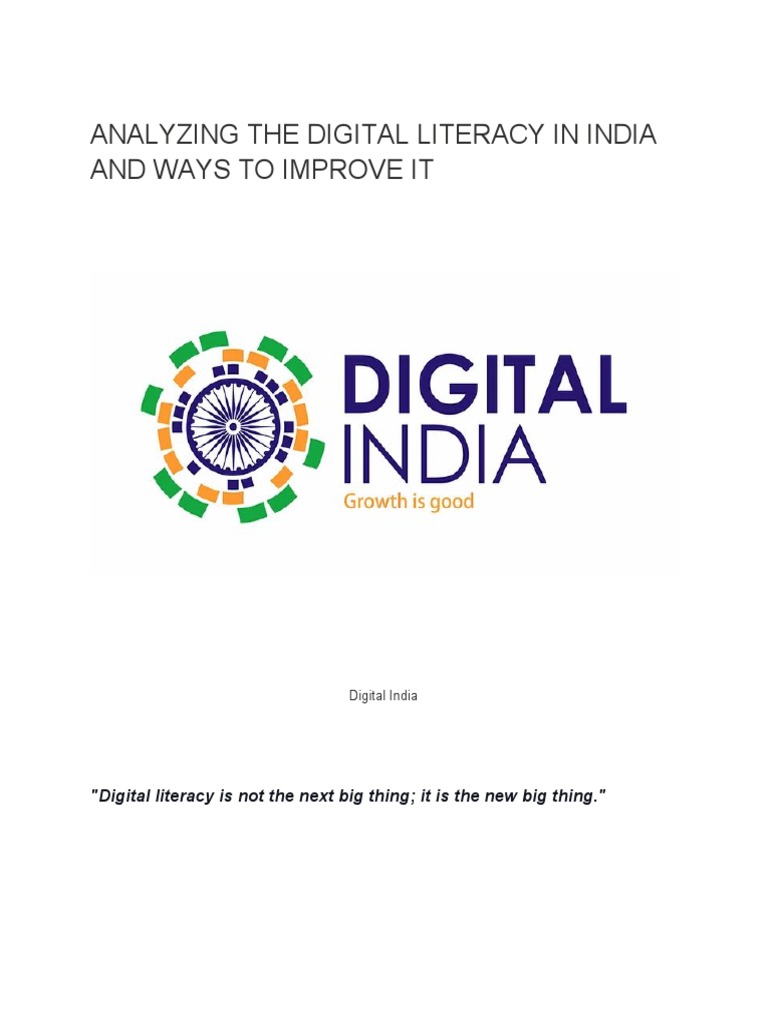 Analyzing The Digital Literacy in India and Ways To Improve It | PDF ...
