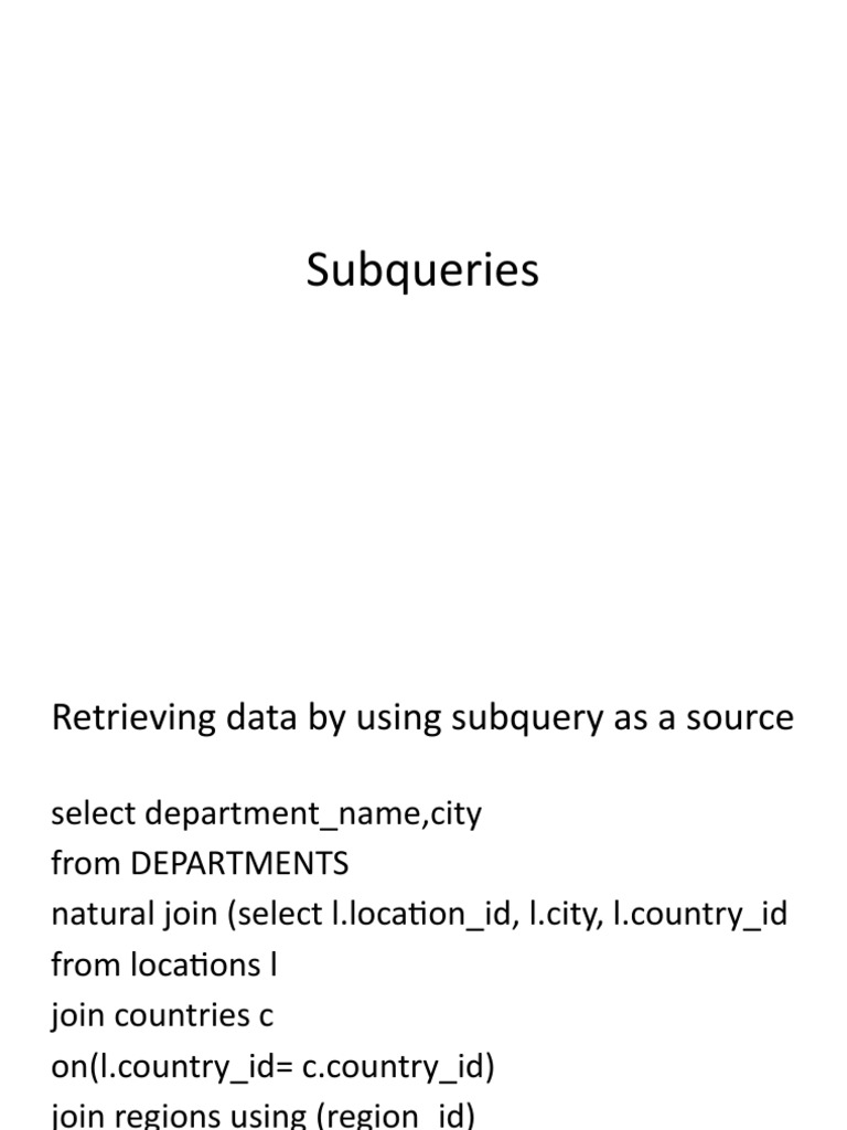 Subqueries | PDF | Databases | Computer Programming