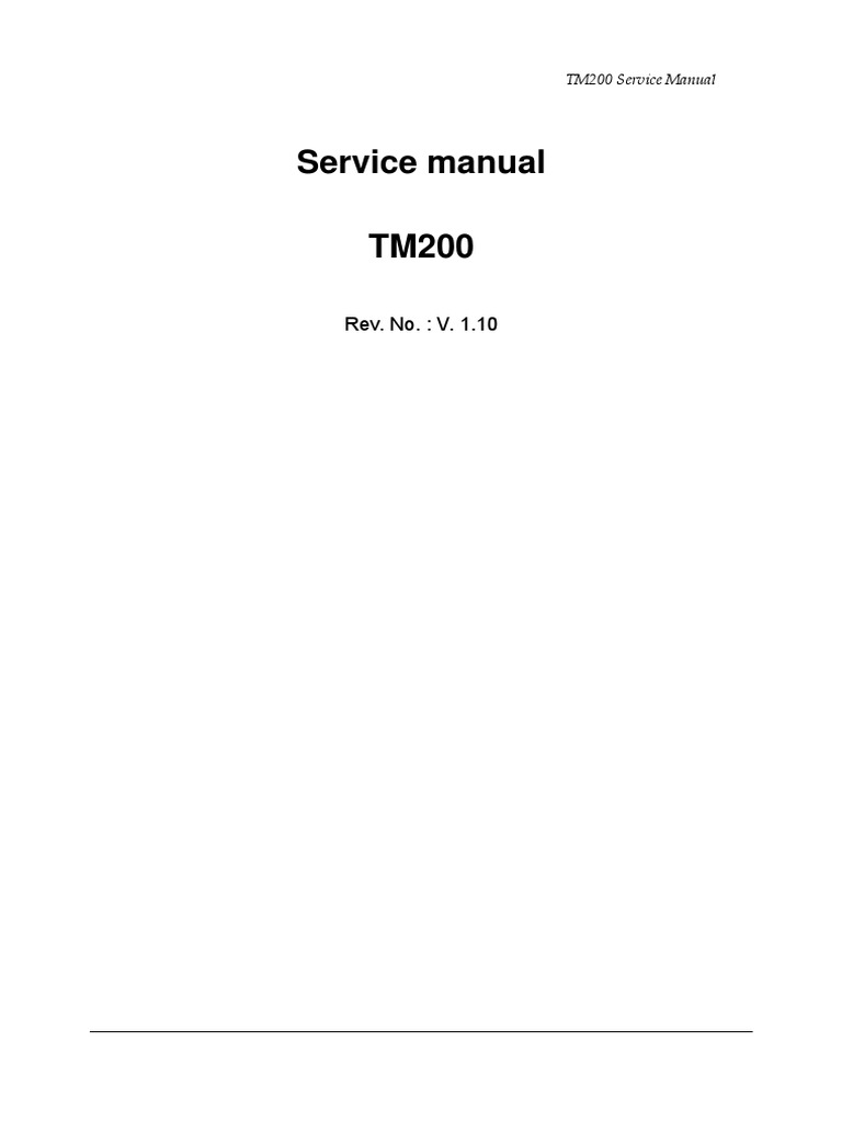 Service Manual TM200: Rev. No.: V. 1.10 | PDF | Power Supply ...