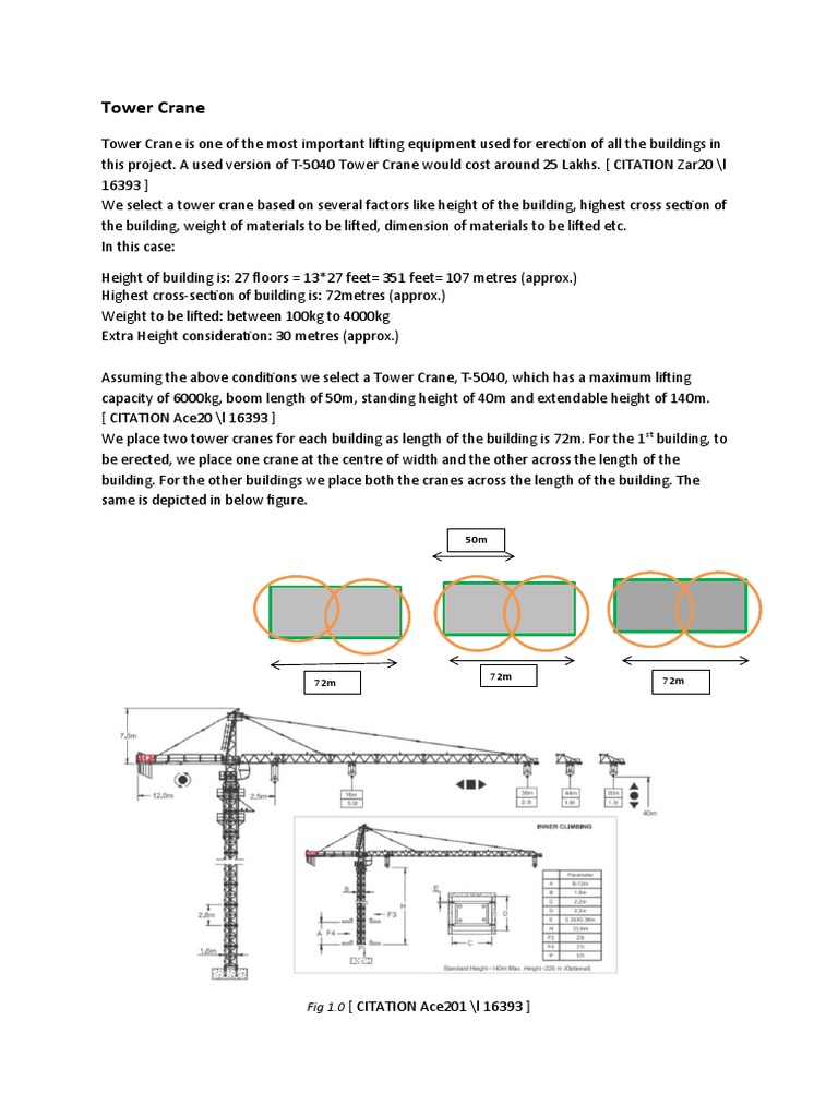 Tower Crane Selection Guide | PDF | Computers | Technology & Engineering