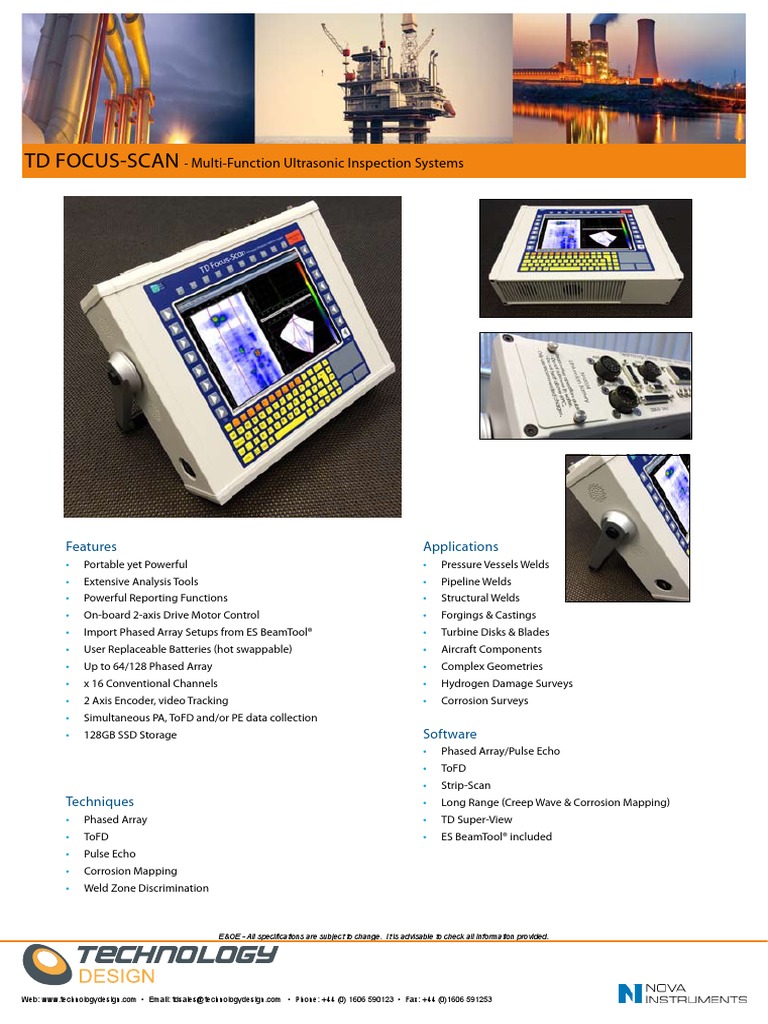 TD Focus-Scan: Multi-Function Ultrasonic Inspection Systems | PDF ...