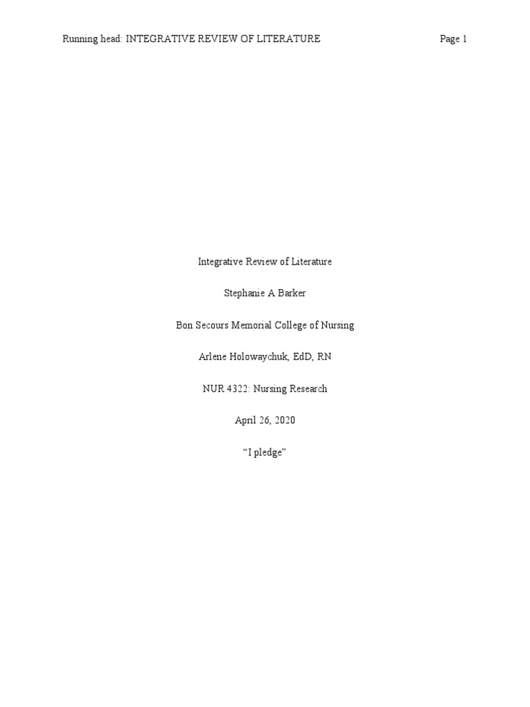 Integrative Review of Literature | PDF | Childbirth | Maternal Health